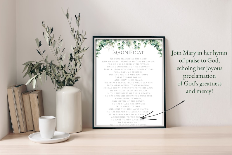 Magnificat Prayer Printable, Magnificat Wall Art, Canticle of Mary ...