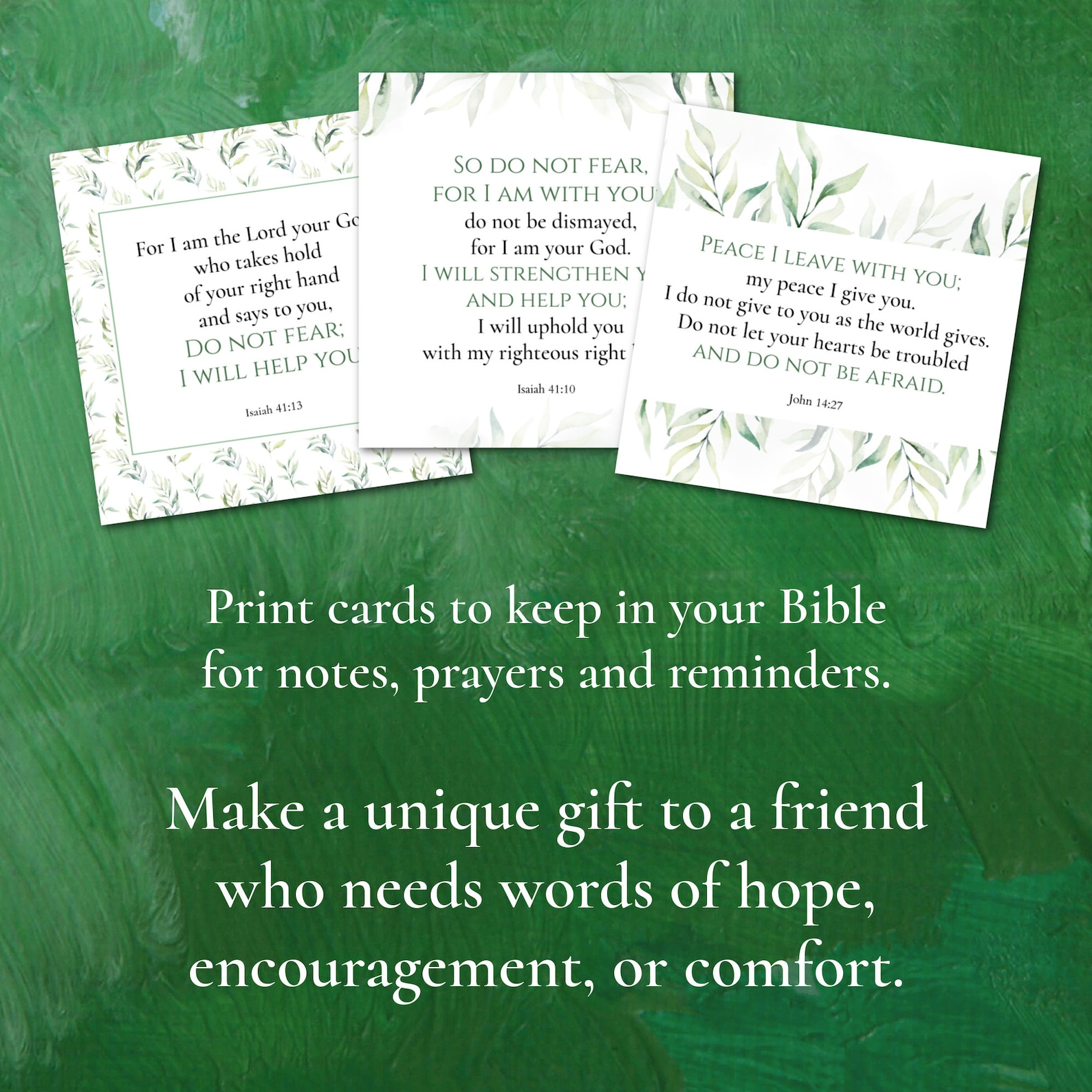 DO NOT FEAR Scripture Cards Printable, Do Not Fear Bible Verse Cards ...