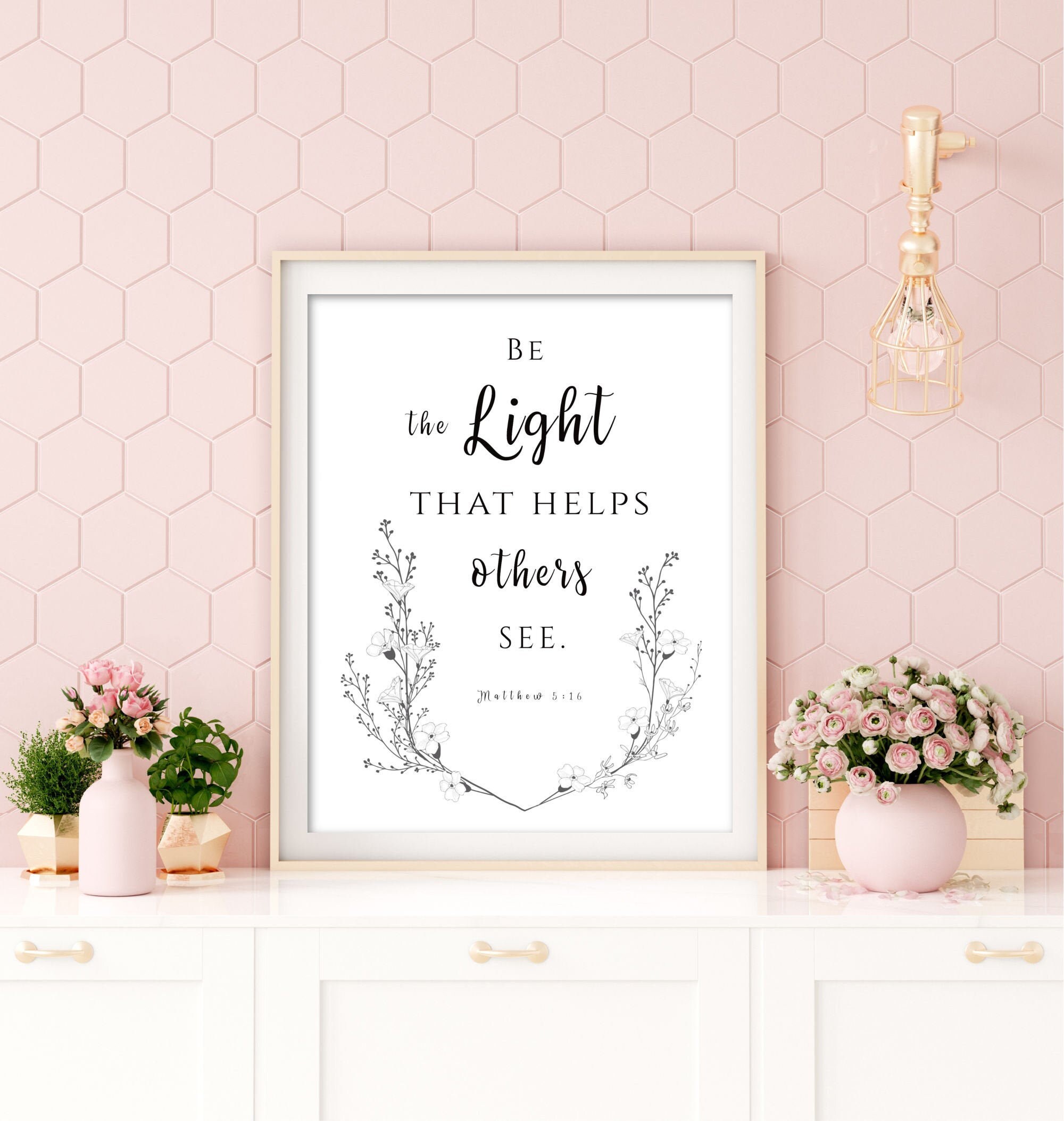 Be the Light Printable Matthew 5:16 Bible Verse Printable | Etsy