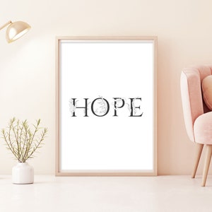 Hope Wall Art Print, Hope Printable Wall Art, Hope Wall Decor, Hope ...