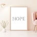 Hope Wall Art Print, Hope Printable Wall Art, Hope Wall Decor, Hope Wall Art Print, Hope Poster ...