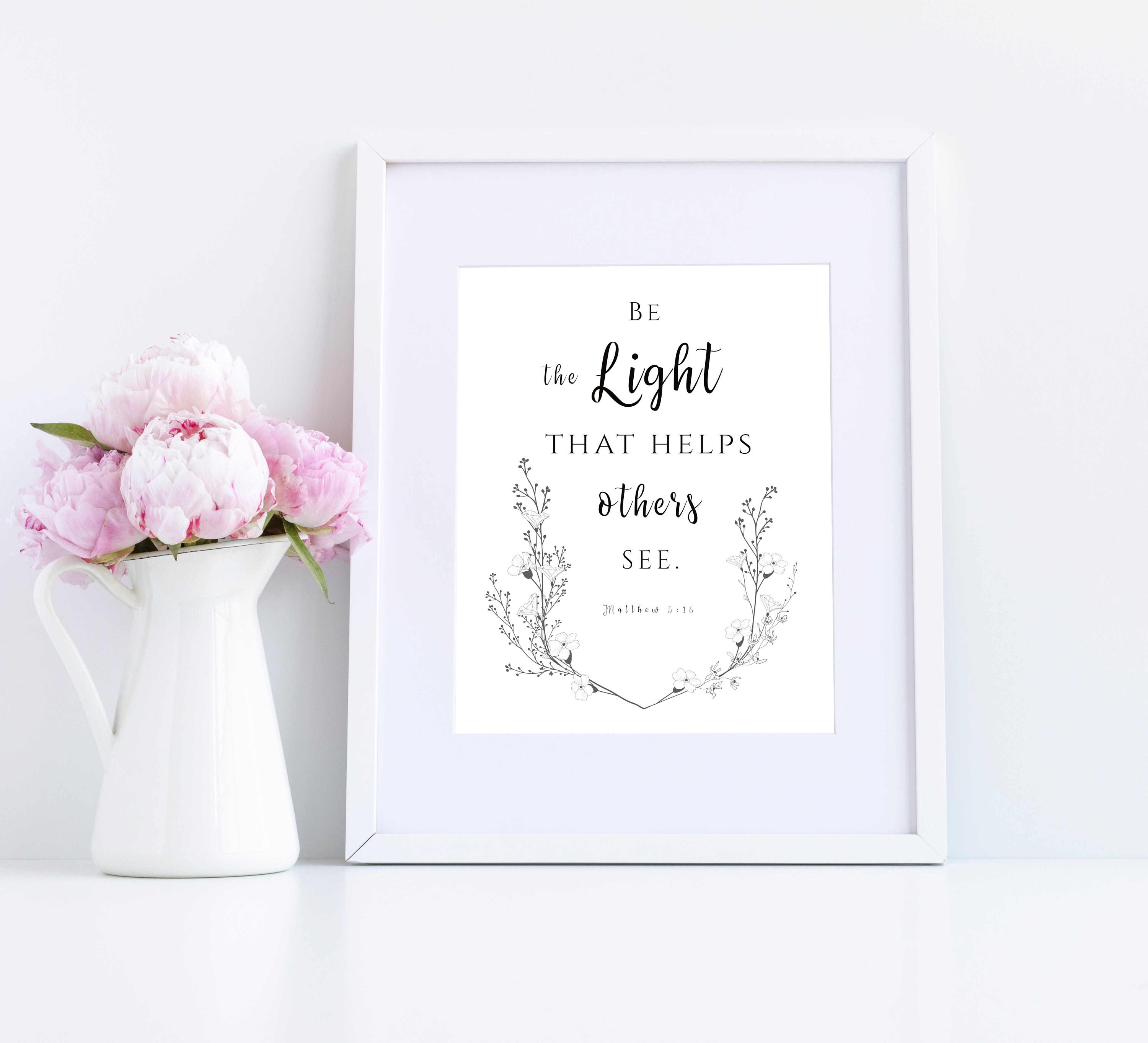 Be the Light Printable Matthew 5:16 Bible Verse Printable | Etsy