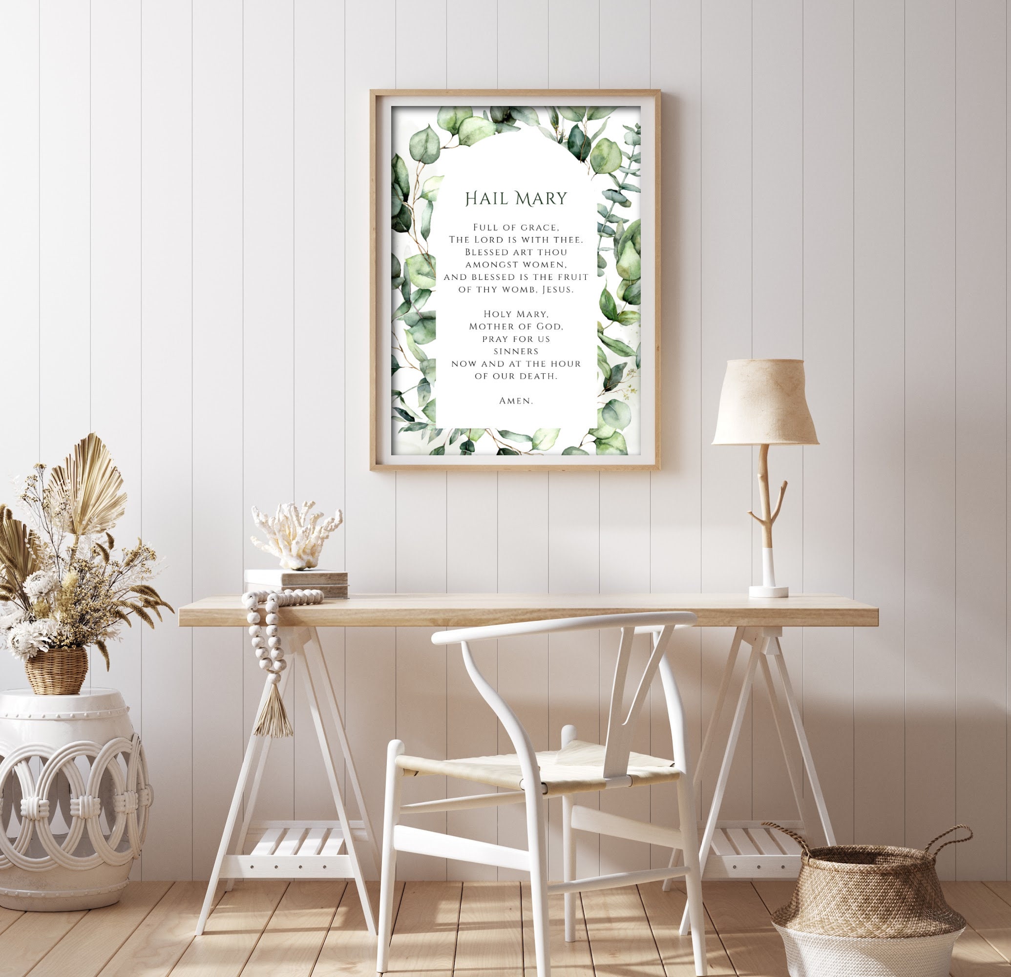 Hail Mary Prayer Printable, Hail Mary a Wall Art, Hail Mary Print ...