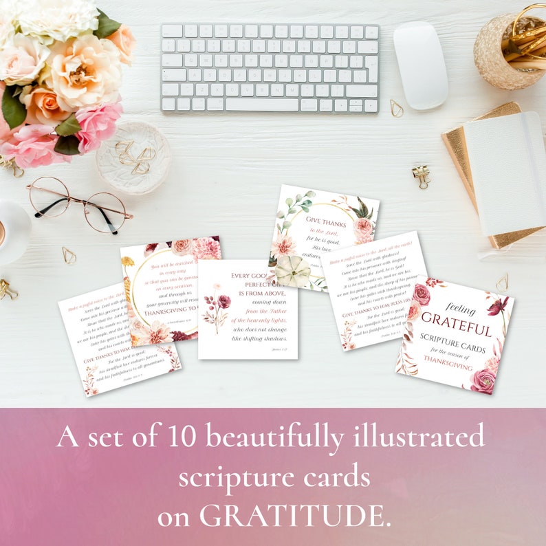 GRATEFUL Scripture Cards Printable, Fall Scripture Cards, Gratitude ...
