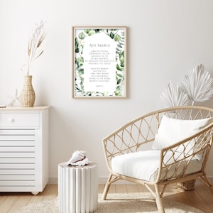 Ave Maria Prayer Printable, Ave Maria Wall Art, Ave Maria Print, Hail ...