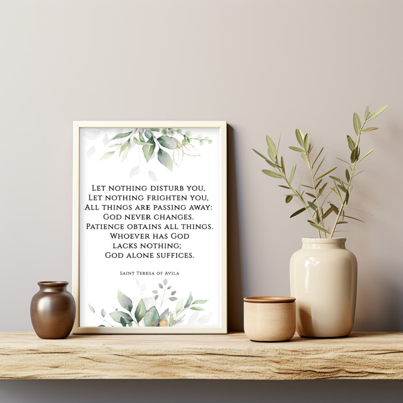 Let Nothing Disturb You Prayer Printable, St Teresa of Avila Prayer ...