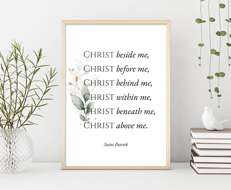 Christ With Me Prayer Printable, St Patrick Breastplate Prayer Digital ...