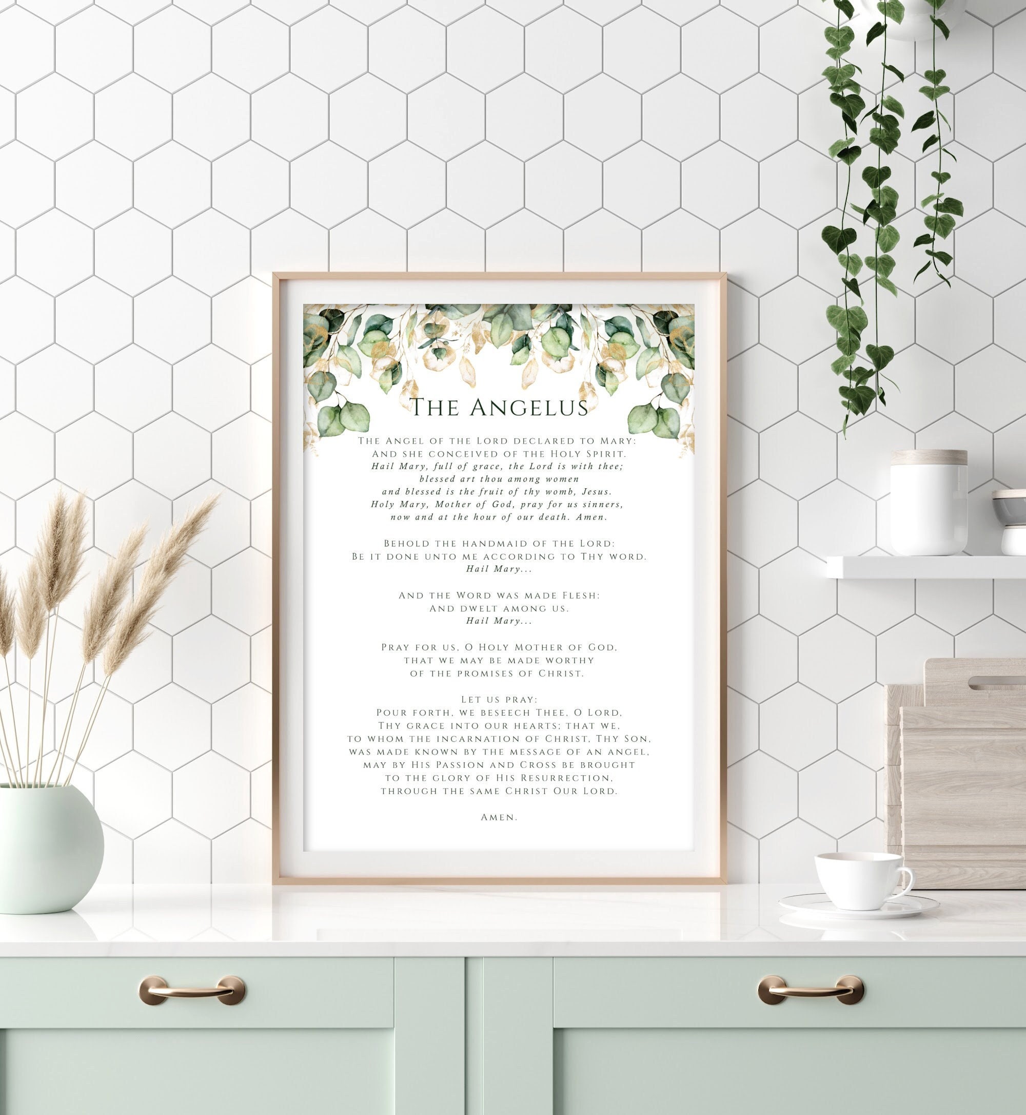 The Angelus Prayer Printable, the Angelus Print, the Angel of the Lord ...