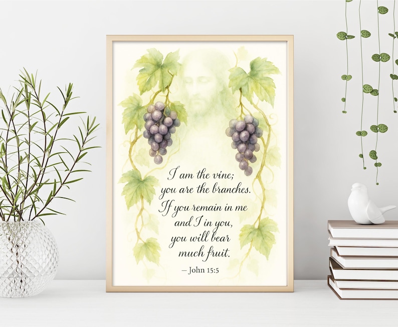 I Am the Vine Poster Printable, John 15:5 Poster Printable Wall Art, I ...