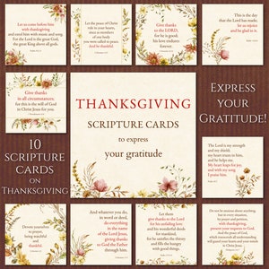 THANKSGIVING Scripture Cards Printable, Thanksgiving Bible Verse Cards ...