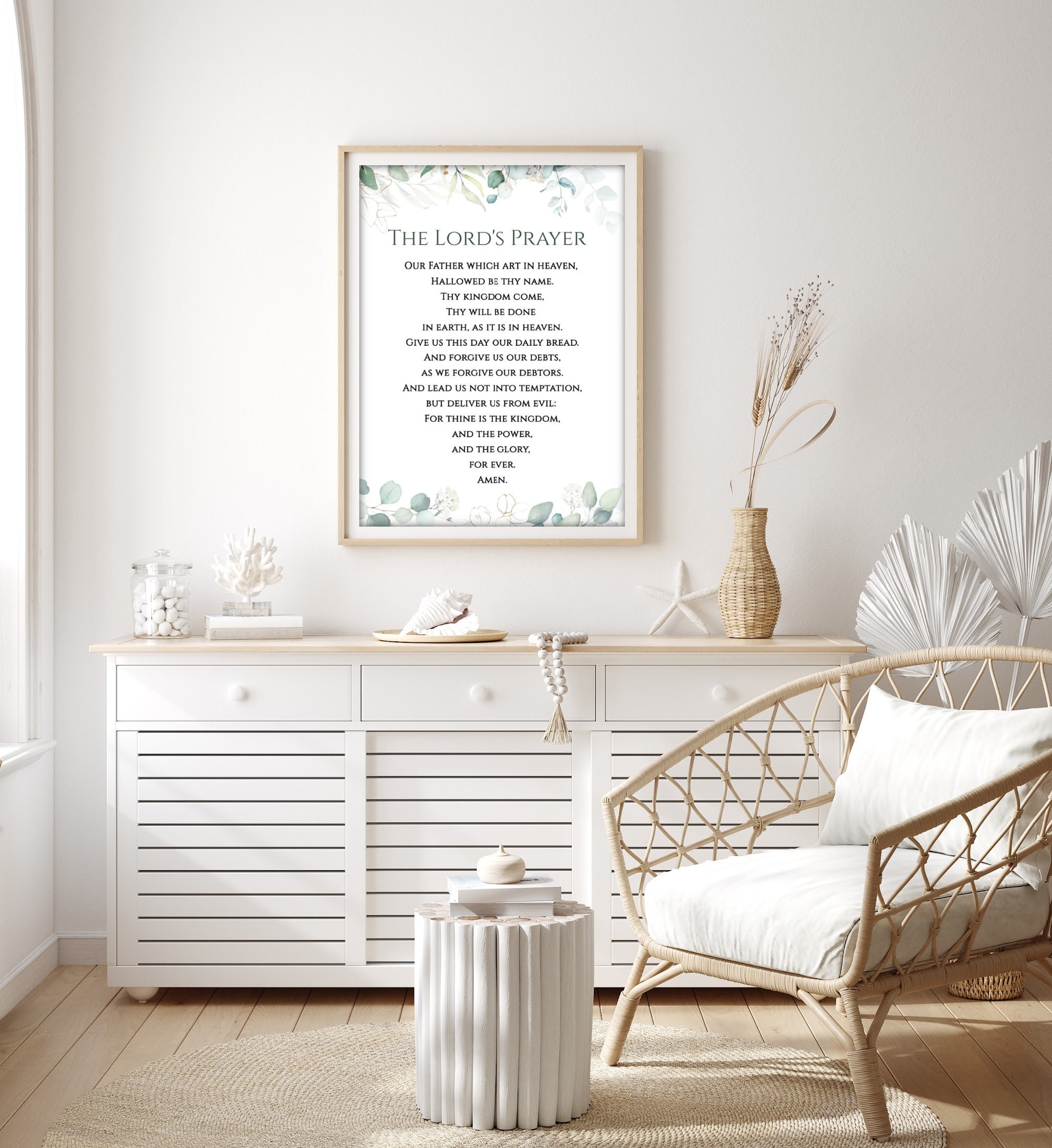 The Lord's Prayer Printable, Our Father Prayer Print, Catholic Prayer ...