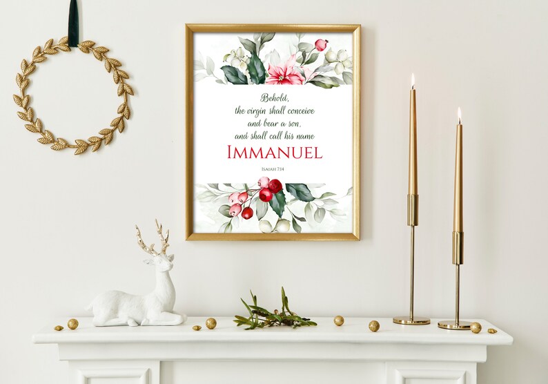 Isaiah 7:14 ESV Wall Art Printable, Christmas Printable Wall Art ...