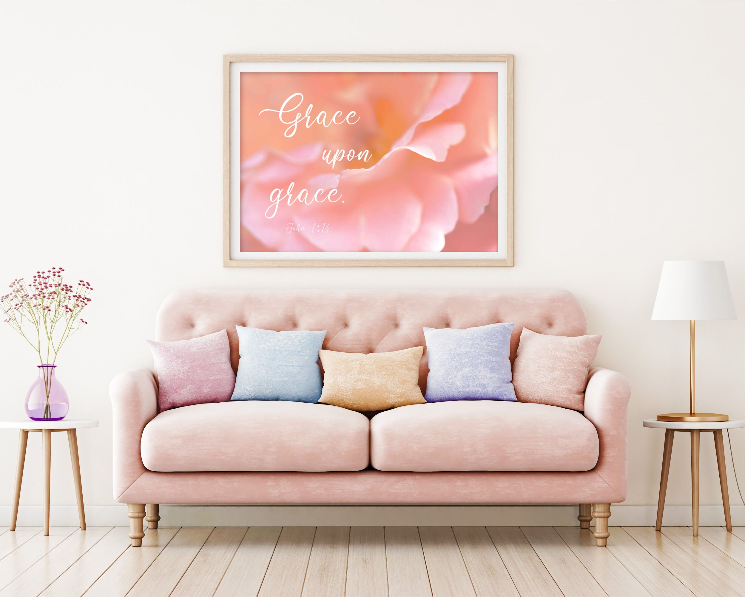 Grace Upon Grace Printable, John 1:16, Scripture Wall Decor, Bible ...