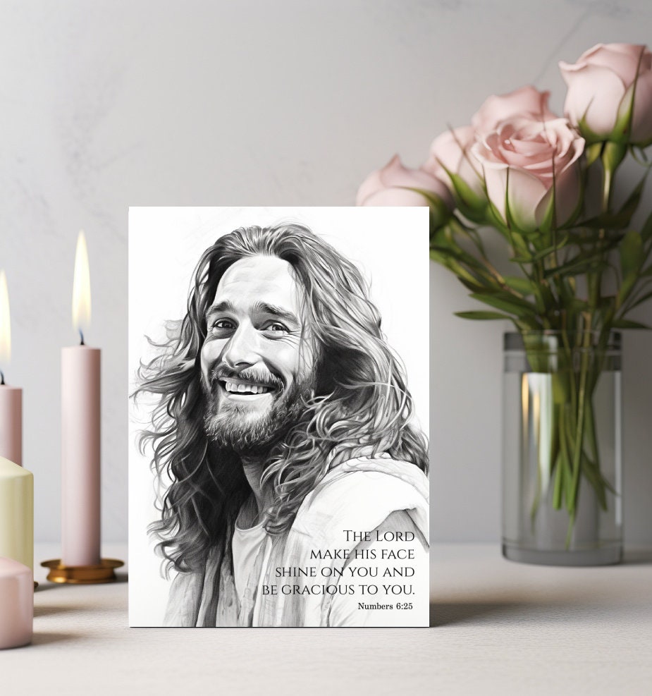 Jesus Portrait Greeting Card Printable, Jesus Christ Greeting Card ...