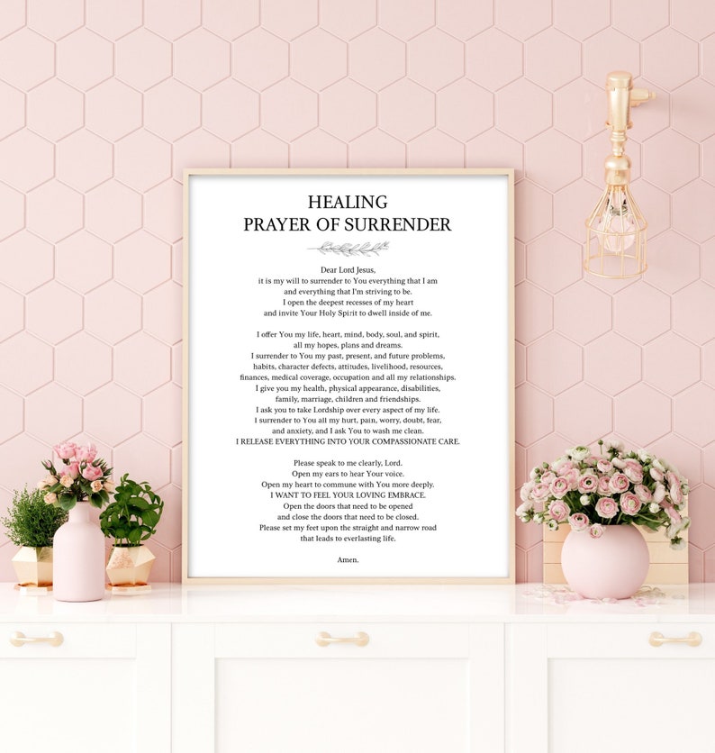 Prayer of Surrender Printable, Surrender Prayer, Healing Prayer ...