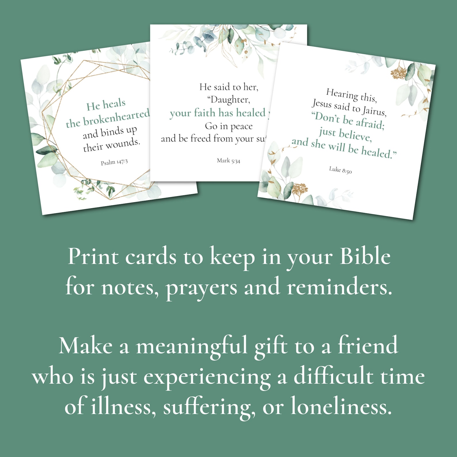 HEALING Scripture Cards Printable, Healing Bible Verse Cards, Healing ...