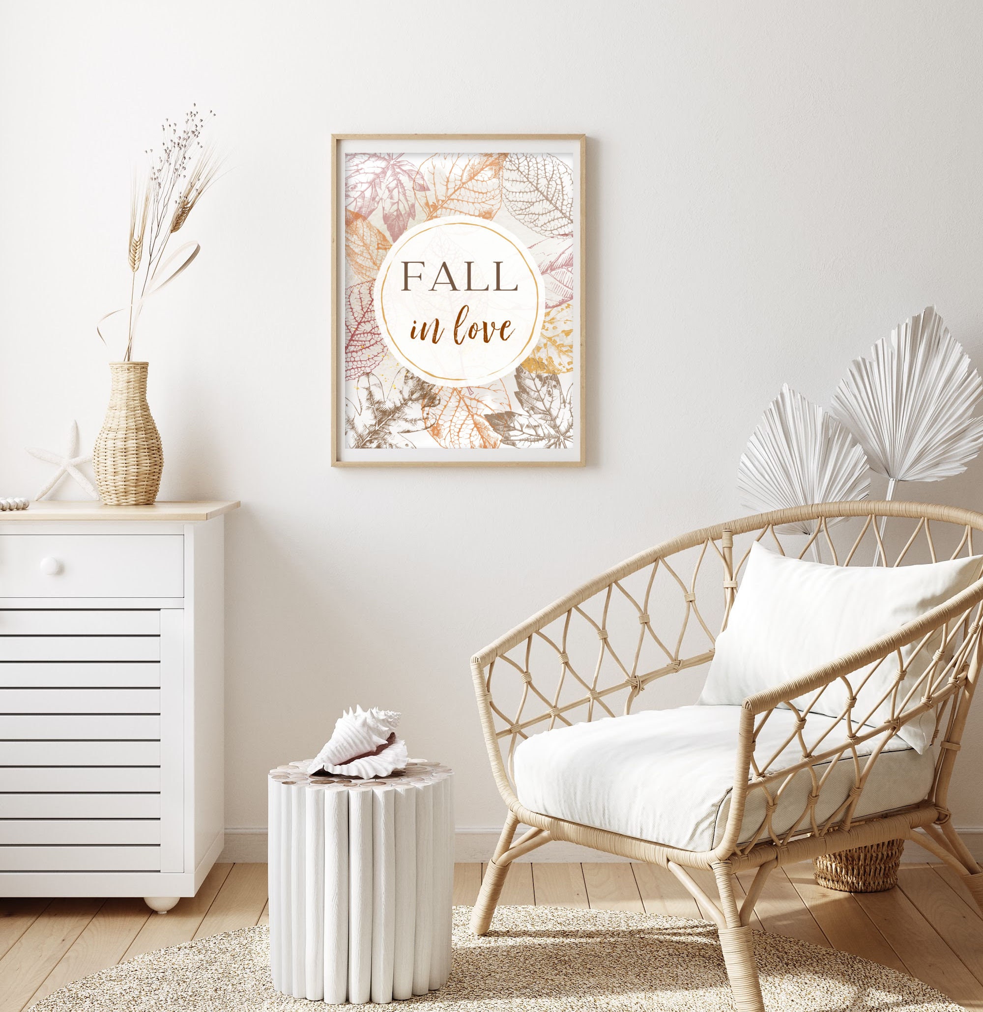 Fall in Love Wall Art Print, Fall Wall Art Printable, Fall Wall Decor ...