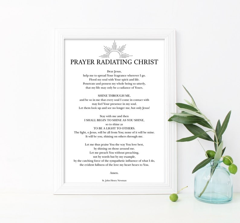 Prayer Radiating Christ Printable Radiating Christ Prayer - Etsy Ireland