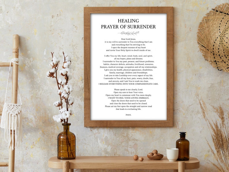 Prayer of Surrender Printable, Surrender Prayer, Healing Prayer ...