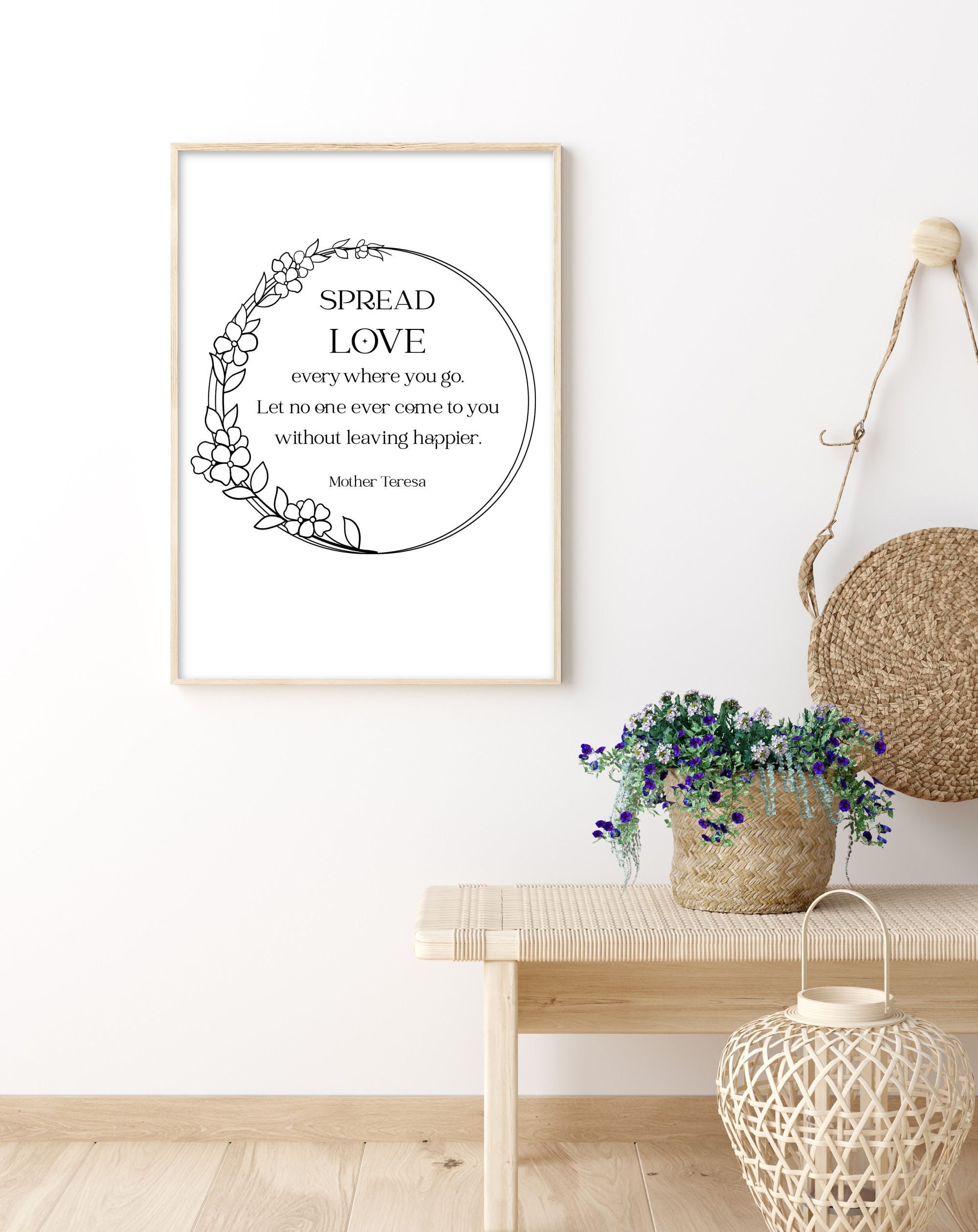Spread Love Printable, Mother Theresa Quote Wall Art, Mother Theresa ...