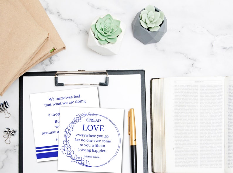 Mother Teresa Quotes Cards Printable, St Teresa of Calcutta Quote Cards ...