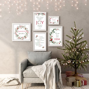 Christmas Bible Verse Printables, Christmas Wall Art Bundle Printable ...