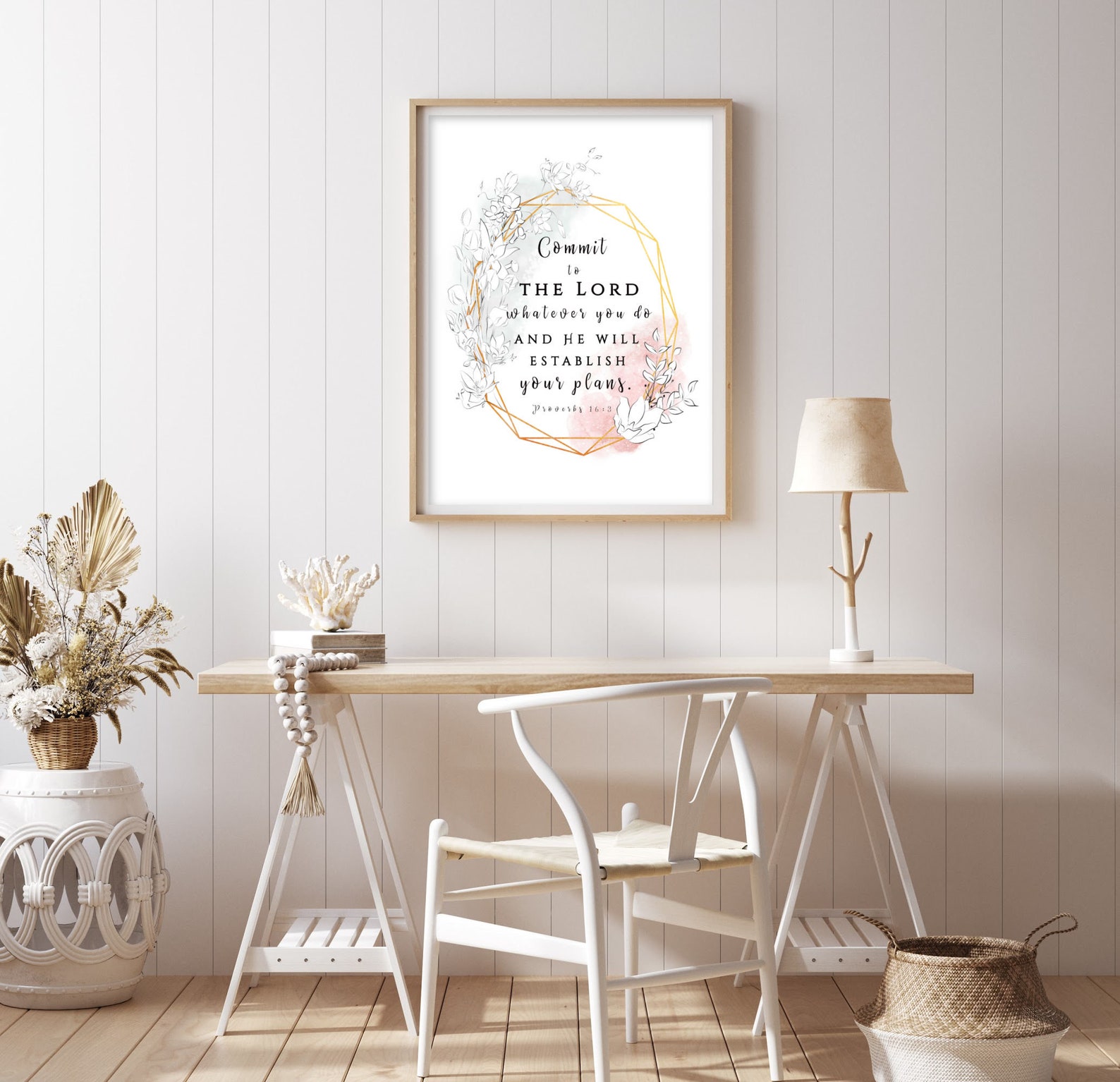 Commit to the Lord Printable Wall Art Proverbs 16 3 - Etsy