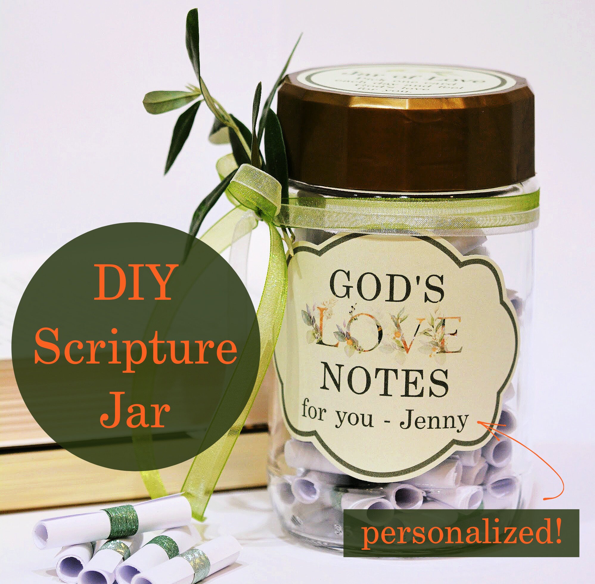 Personalized Scripture Cards Jar DIY, God's Love Notes Scripture Cards ...