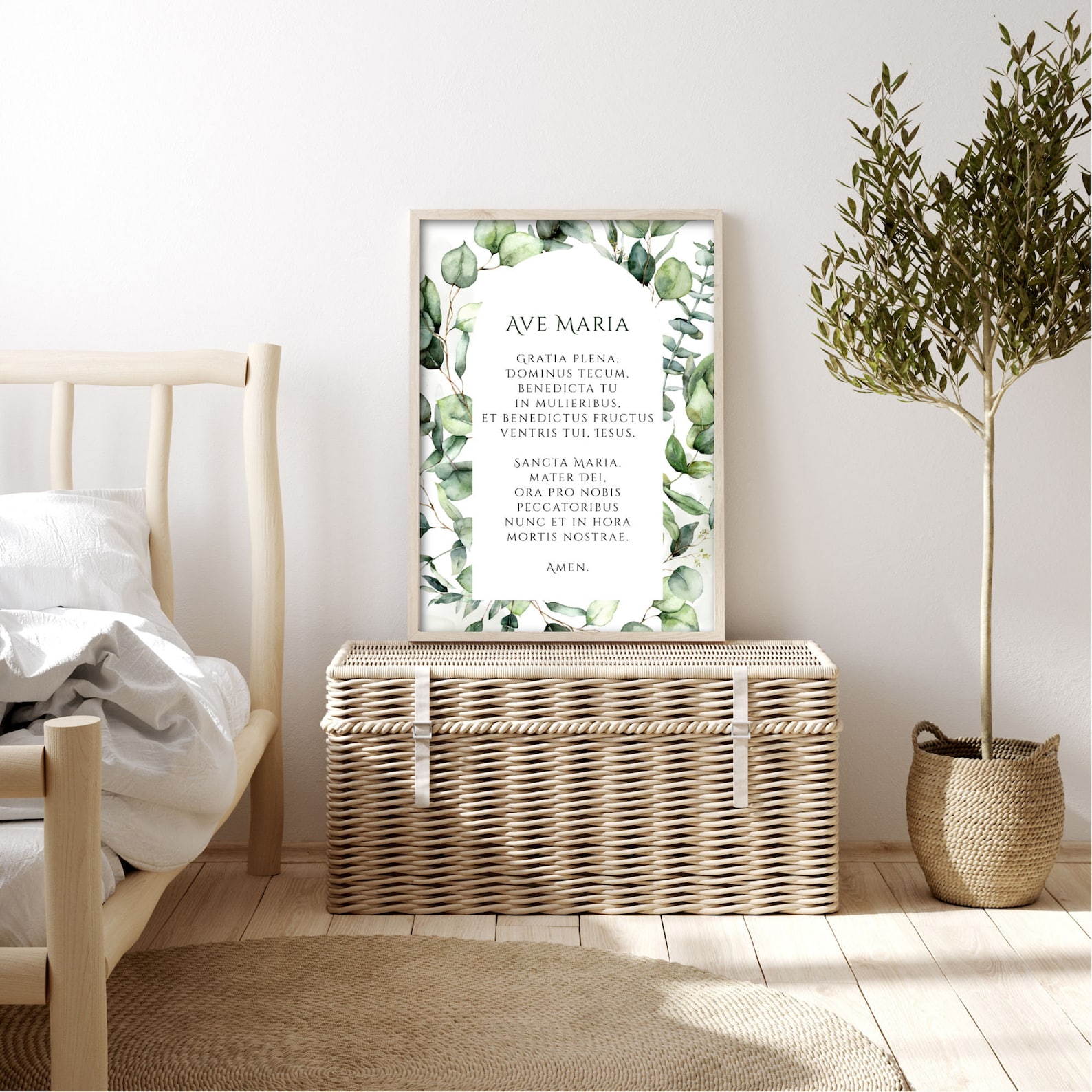 Ave Maria Prayer Printable, Ave Maria Wall Art, Ave Maria Print, Hail ...