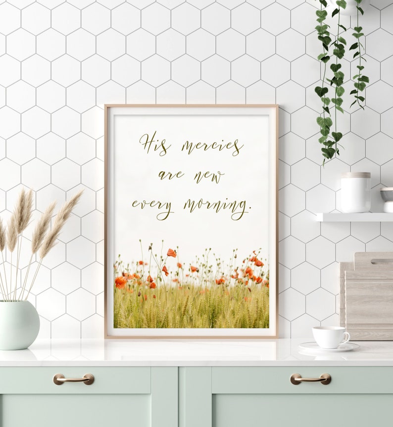 His Mercies Are New Every Morning Printable Wall Art, Lamentations 3 23 ...