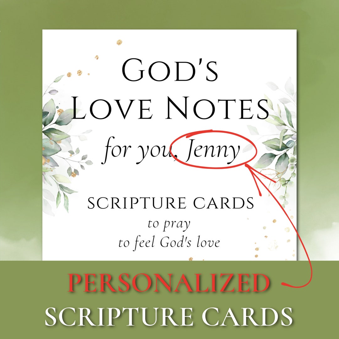 Personalized God's LOVE Notes Scripture Cards Printable, Personalized ...