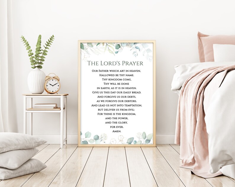 The Lord's Prayer Printable, Our Father Prayer Print, Catholic Prayer ...
