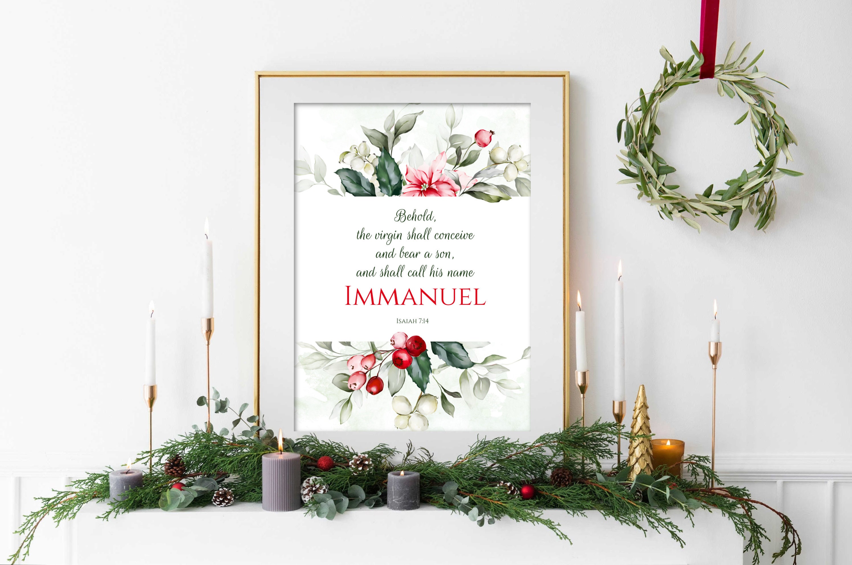 Isaiah 7:14 ESV Wall Art Printable, Christmas Printable Wall Art ...