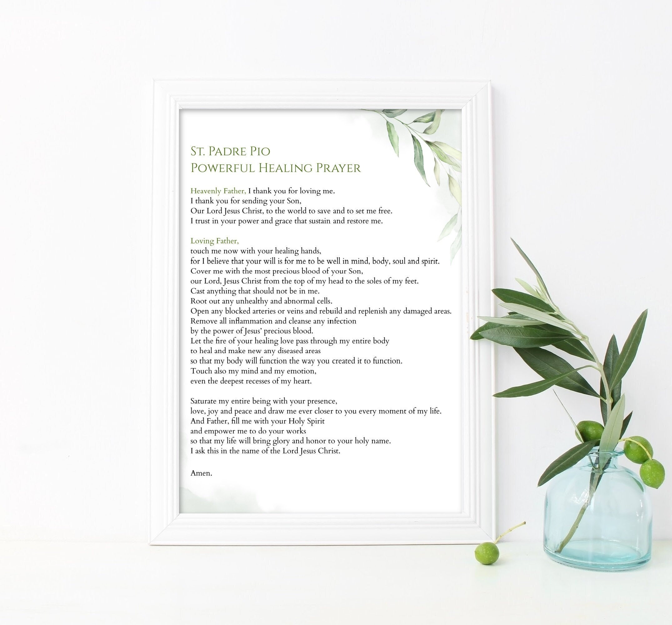 St. Padre Pio Healing Prayer Printable, Padre Pio Prayer, Powerful ...