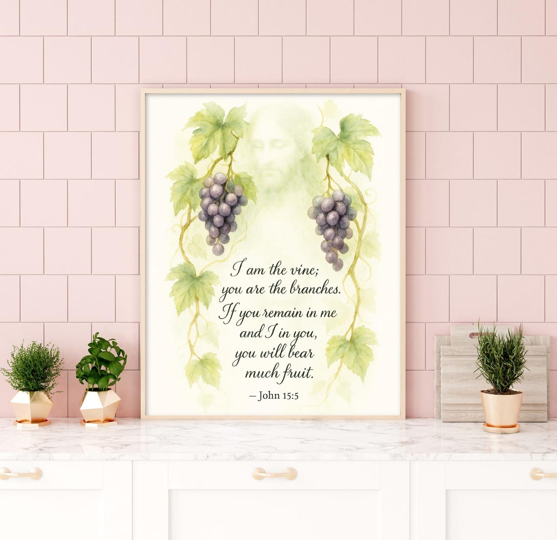 I Am the Vine Poster Printable, John 15:5 Poster Printable Wall Art, I ...