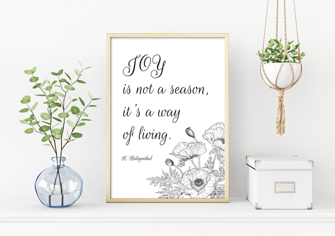 JOY Quote Printable, Joy Quote Wall Art, Joy is Not a Season Print, Joy ...
