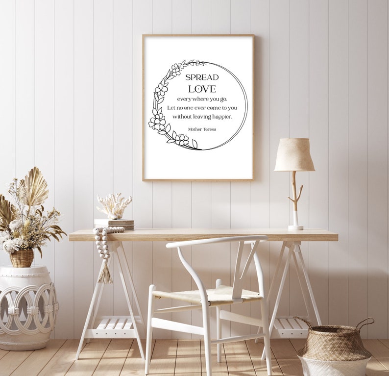 Spread Love Printable, Mother Theresa Quote Wall Art, Mother Theresa ...