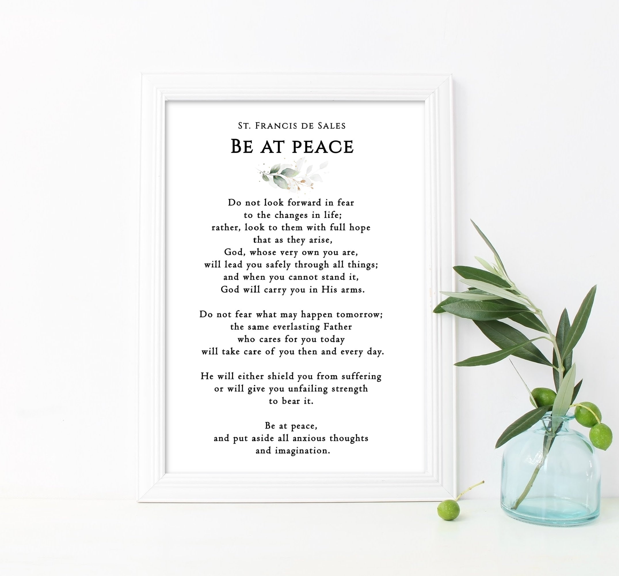 Be at Peace Prayer Printable, St. Francis De Sales Prayer Print, Prayer ...