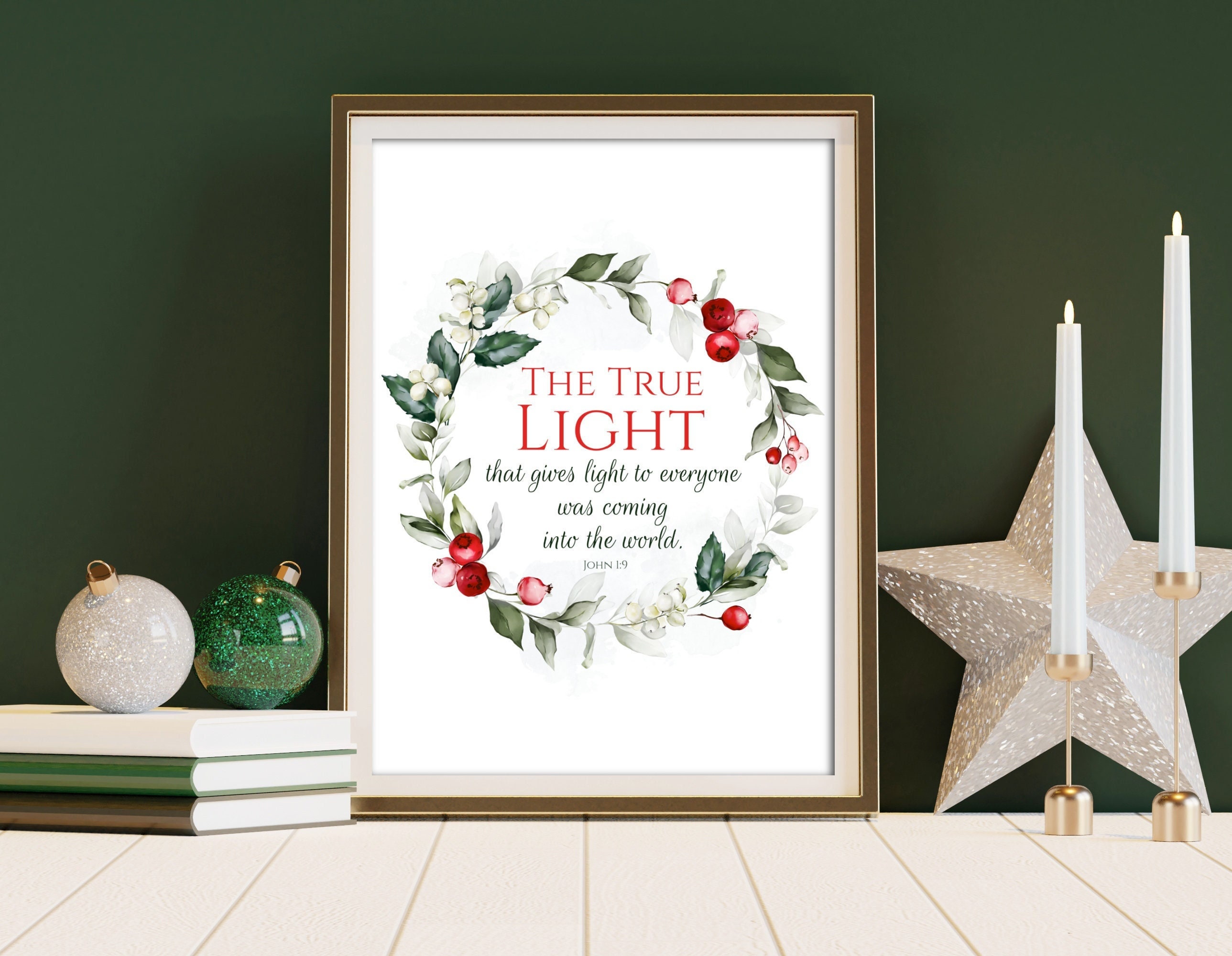 John 1 9 Printable, the True Light Printable, Christmas Scripture ...