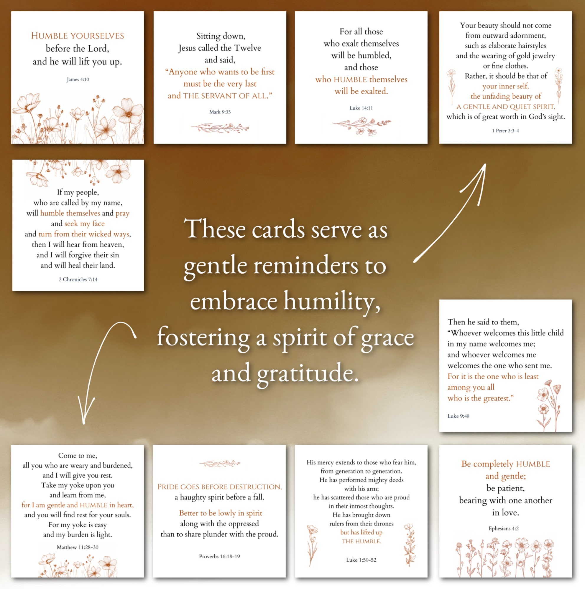 Humility Scripture Cards Printable, Humility Bible Verses Print ...