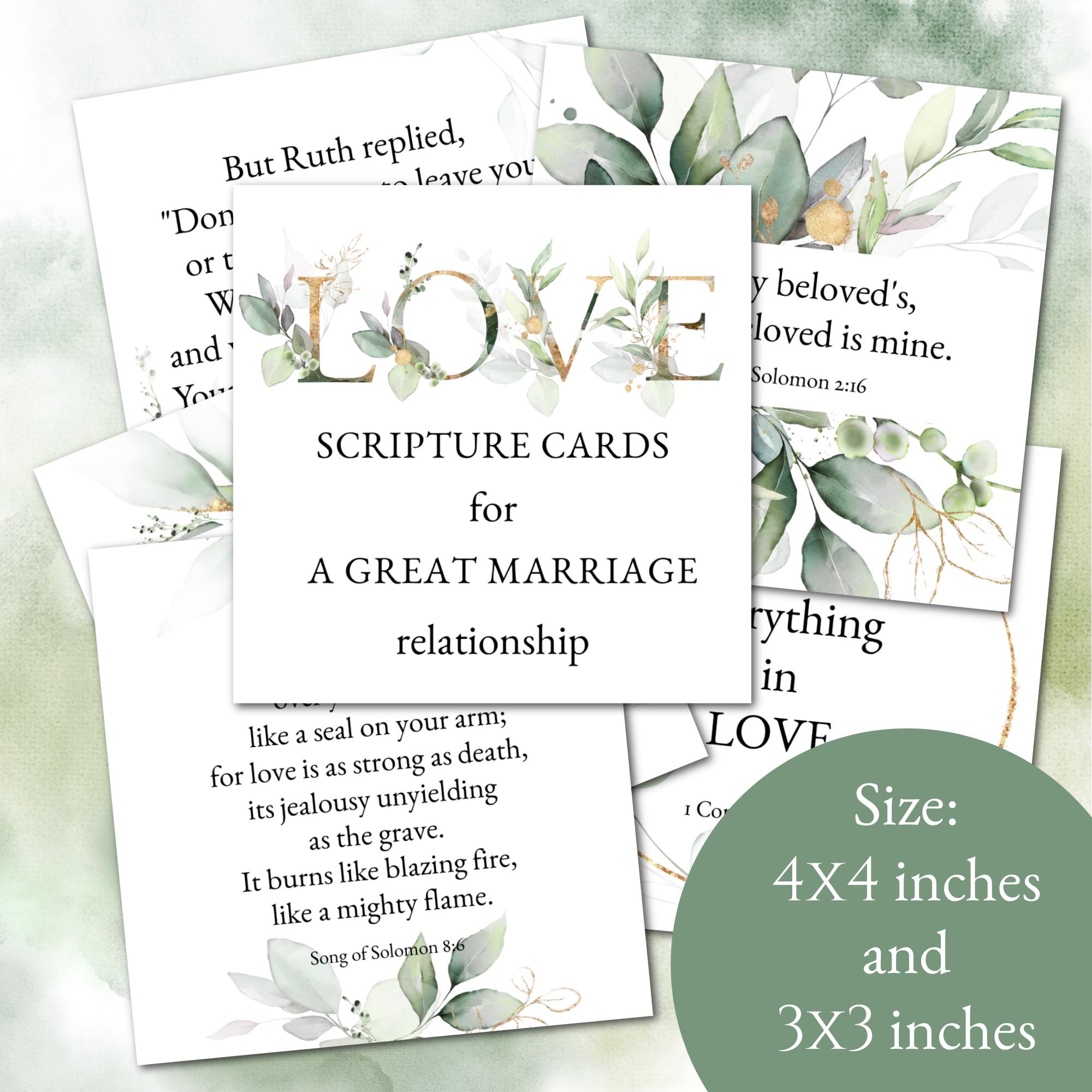 LOVE Scripture Cards Printable, LOVE Bible Verse Cards, Wedding ...