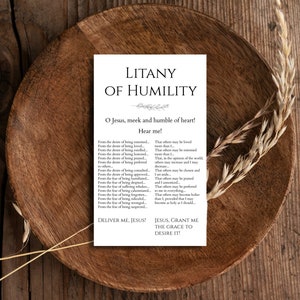 Litany of Humility Prayer Card Printable, Humility Prayer Print ...