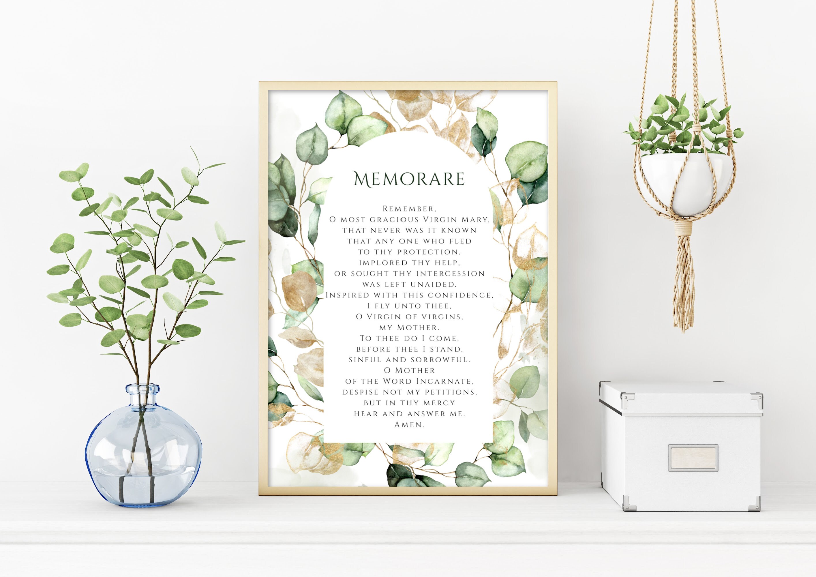 Memorare Prayer to Virgin Mary Printable, Memorare to the Blessed ...