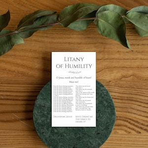 Litany of Humility Prayer Card Printable, Humility Prayer Print ...