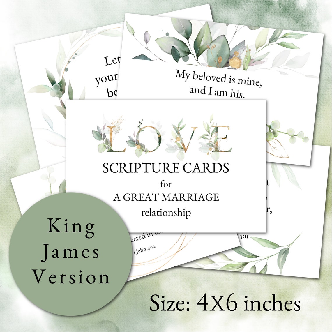 LOVE Scripture Cards KJV Printable, Wedding Bible Verses, Marriage ...