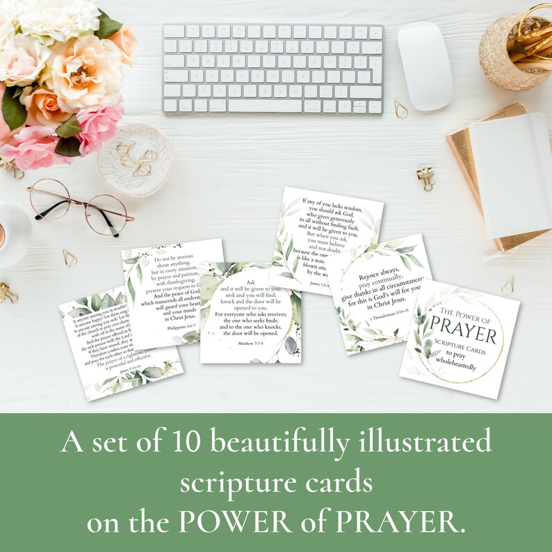 The Power of Prayer Scripture Cards Printable, Prayer Bible Verse Cards ...