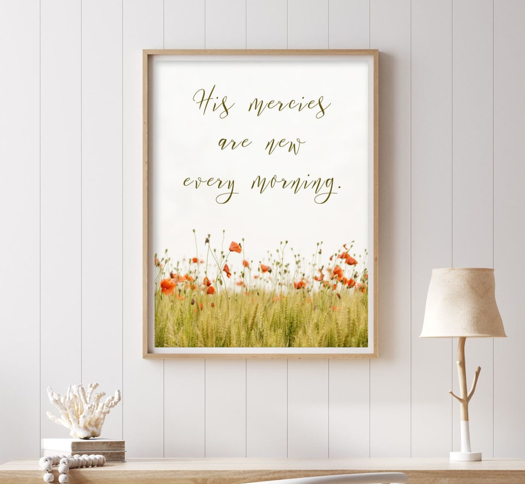 His Mercies Are New Every Morning Printable Wall Art, Lamentations 3 23 ...