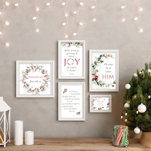 Christmas Bible Verse Printables, Christmas Wall Art Bundle Printable ...