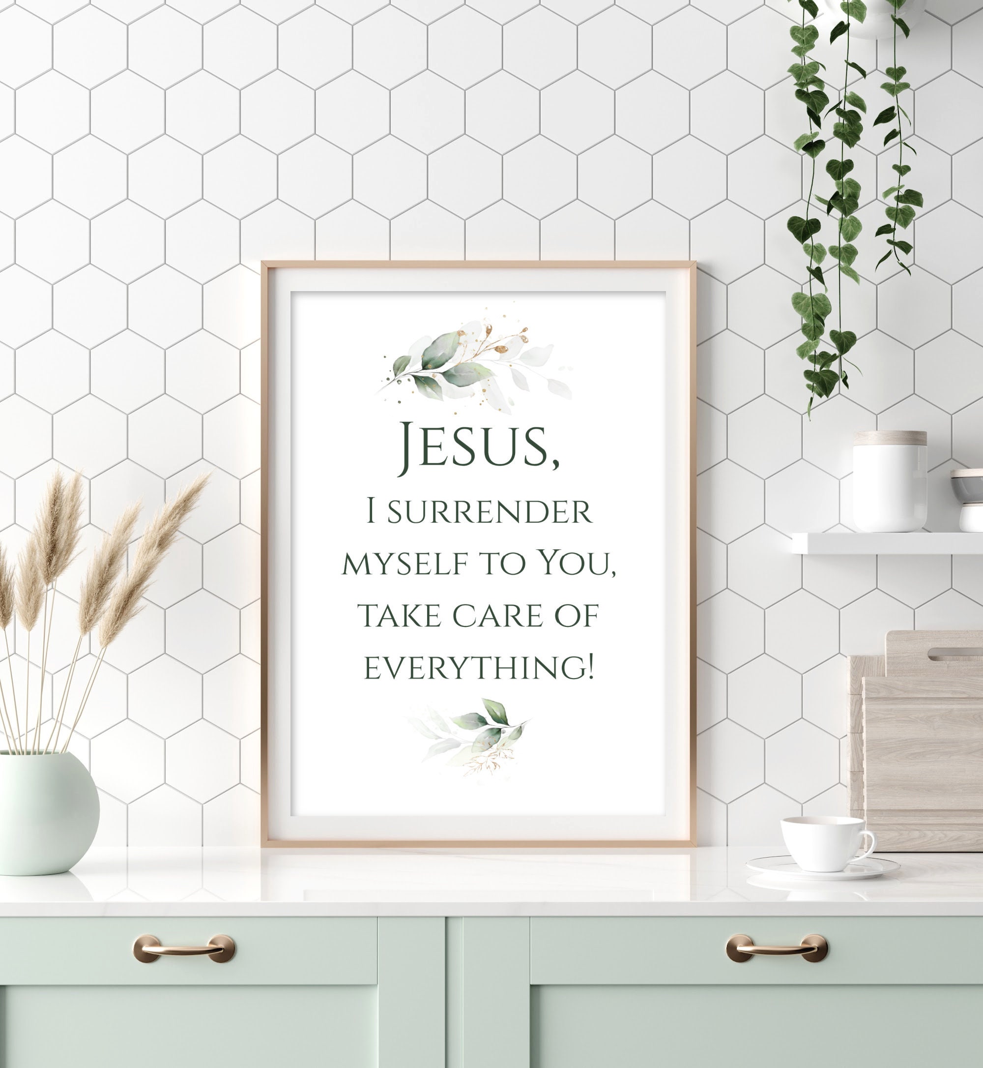Jesus I Surrender Myself to You Print, Surrender Prayer Wall Art ...