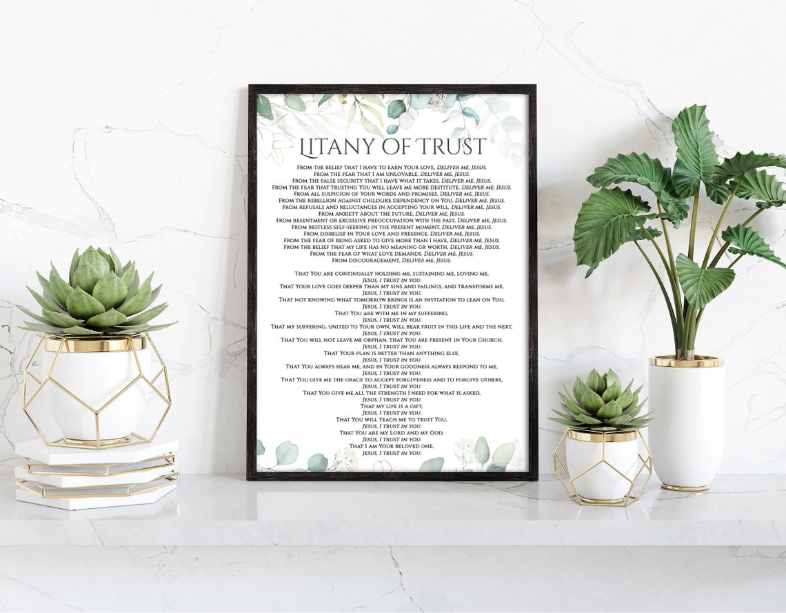 Litany of Trust Prayer Printable Jesus I Trust in You Prayer - Etsy